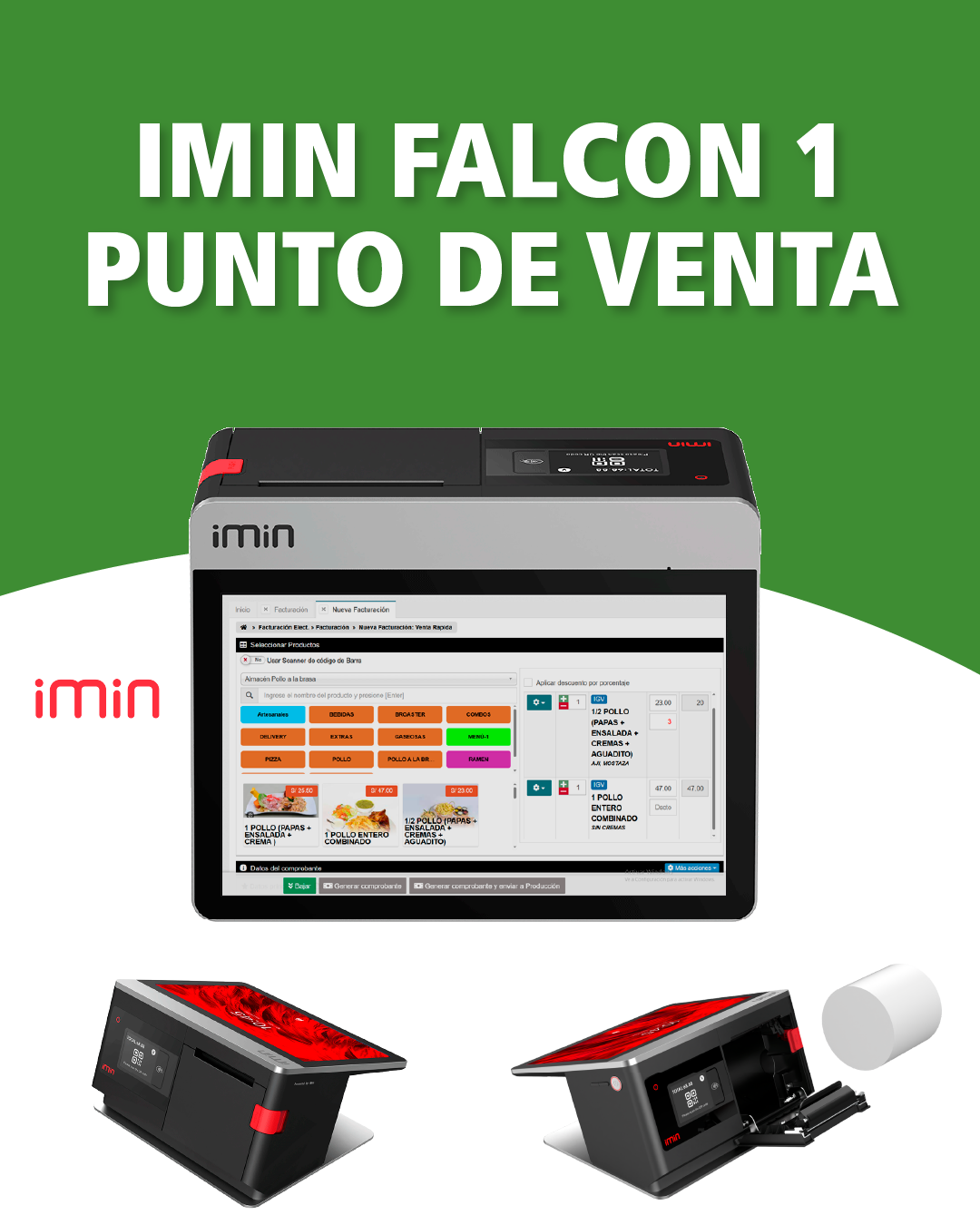IMIN Falcon 1: Tablet POS 10” con ticketera incorporada de 80mm ...